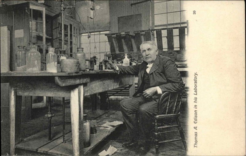 Thomas Edison in His Laboratory Menlo Park? NJ c1910 Postcard | United ...
