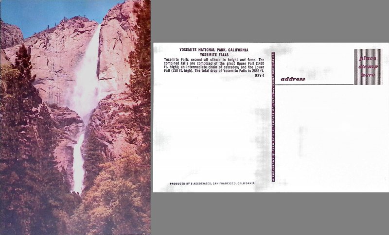Vintage Postcard: "Yosemite Falls, Yosemite National Park, California ...
