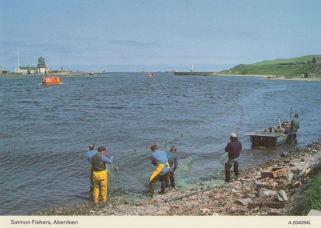 Scottish Salmon Fishers at Aberdeen Rare 1980s Postcard | United States ...