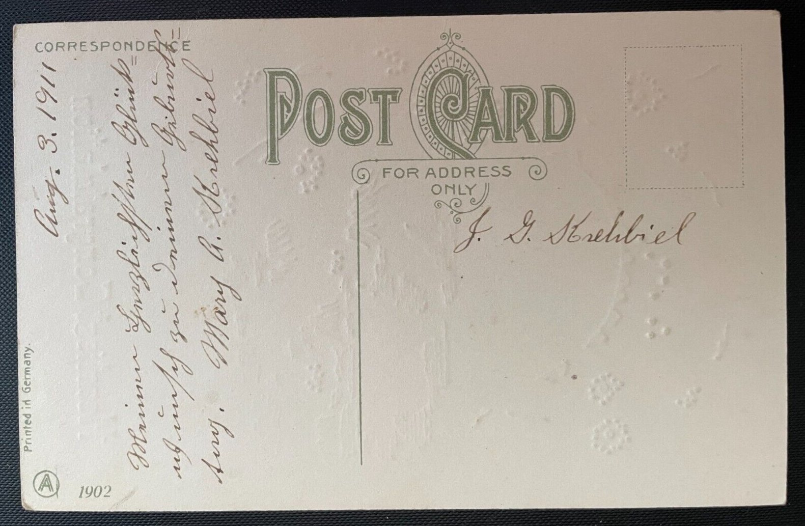 Vintage Victorian Postcard 1911 Heartiest Congratulations - Black ...