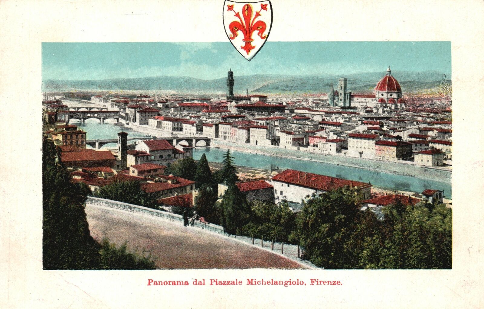Vintage Postcard 1920's Panorama Dal Piazzale Michelangelo Firenze ...