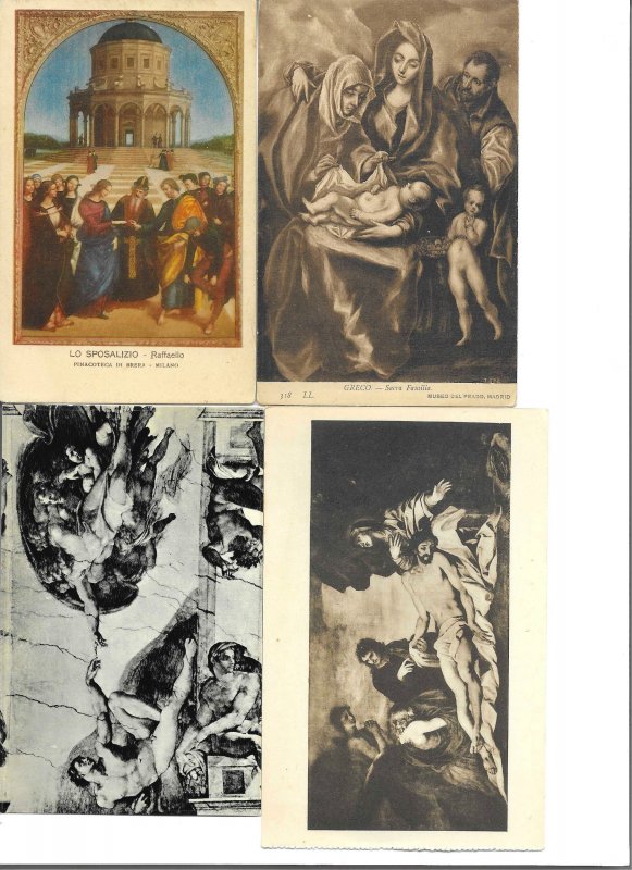 "Religion. Biblical scenes by famous painters" Lot of 4 old vintage ...