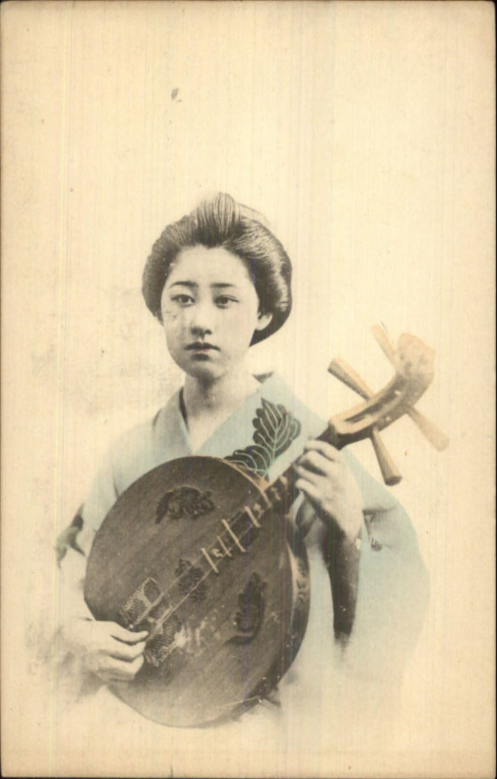 Japanese Geisha Woman w/ String Guitar Instrument c1915 Postcard ...