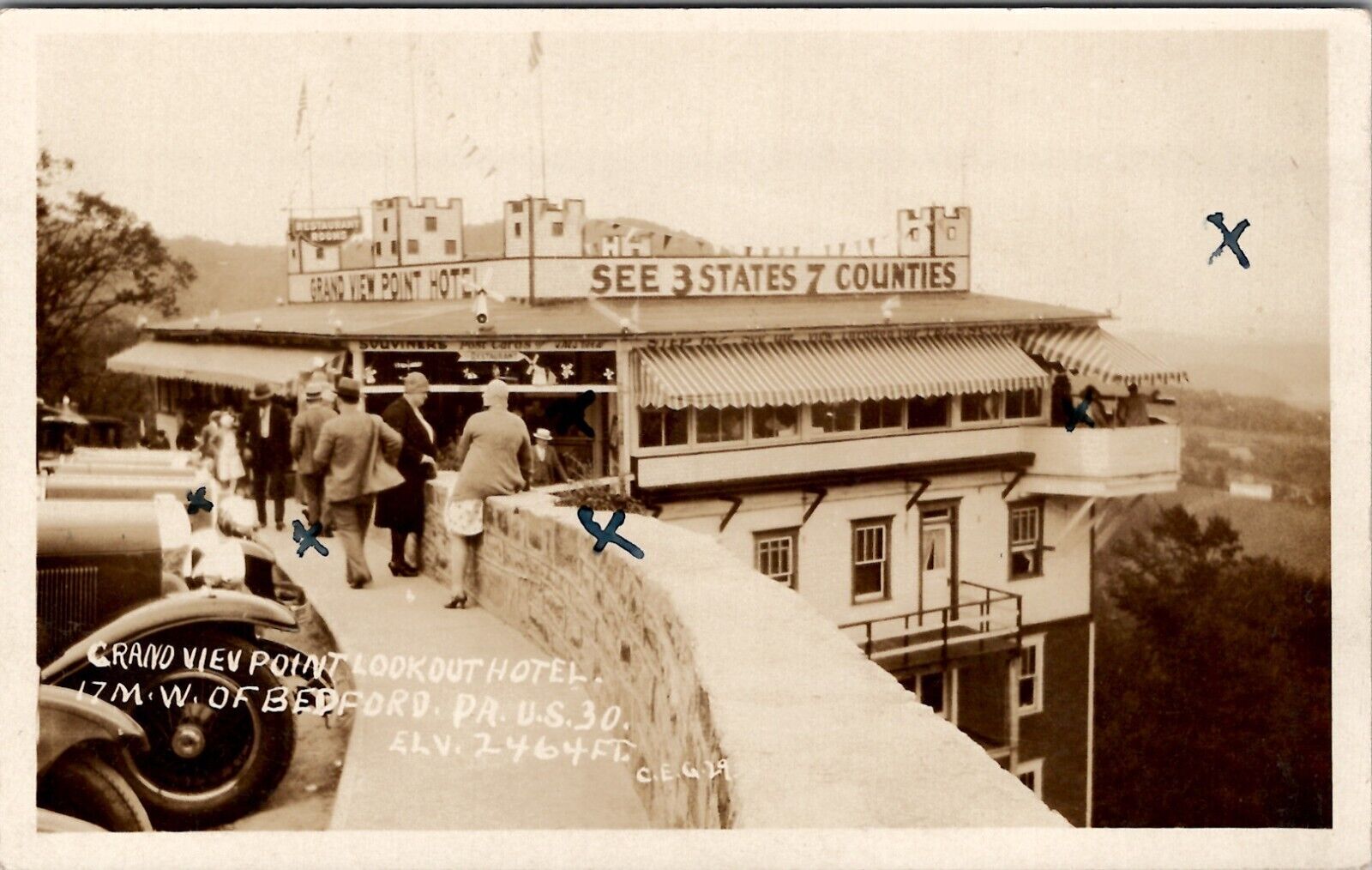 Grand View Point Lookout Hotel Lincoln Highway West of Bedford PA ...