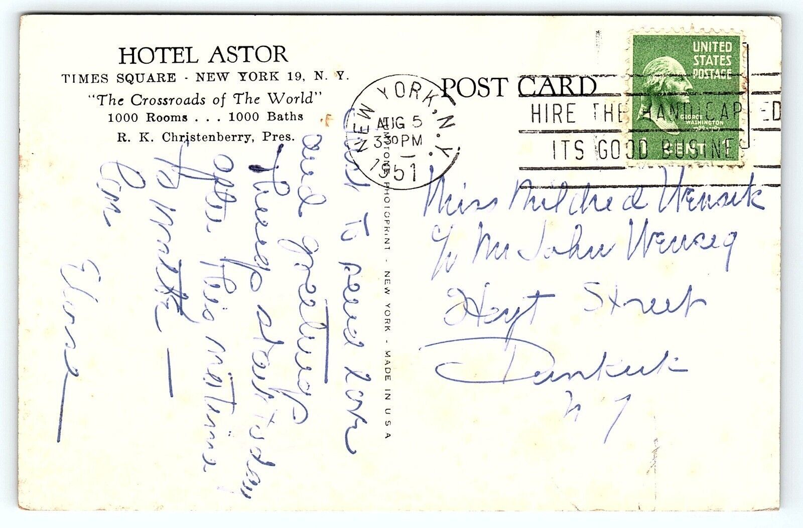 1940s Times Square NY Hotel Astor Pepsi-Cola Camel Cigarettes Signs ...