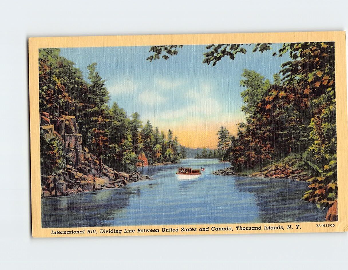 Postcard International Rift, Diving Line, Thousand Islands, New York ...