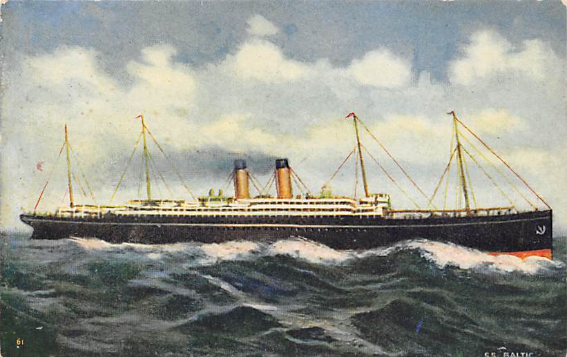 SS Baltic White Star Line Writing on back, missing stamp | Topics ...