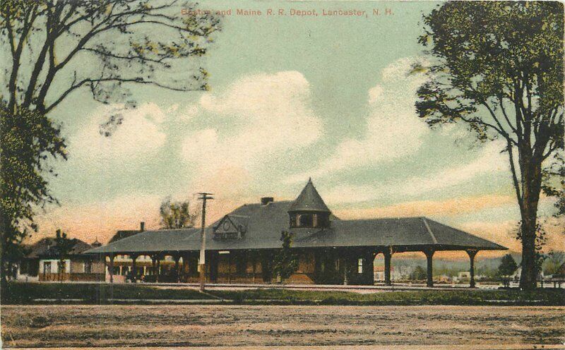 New Hampshire Lancaster Boston Maine Railroad Depot Morris Postcard 22 ...