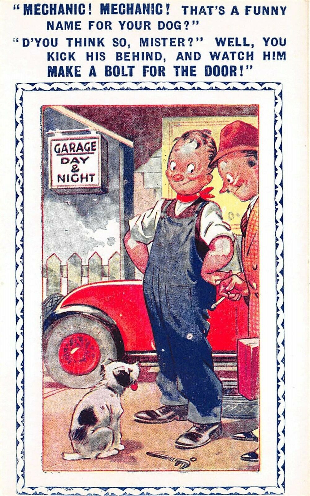 Mechanic! Mechanic! Garage Service Gas Station Comic 1920s Postcard by ...