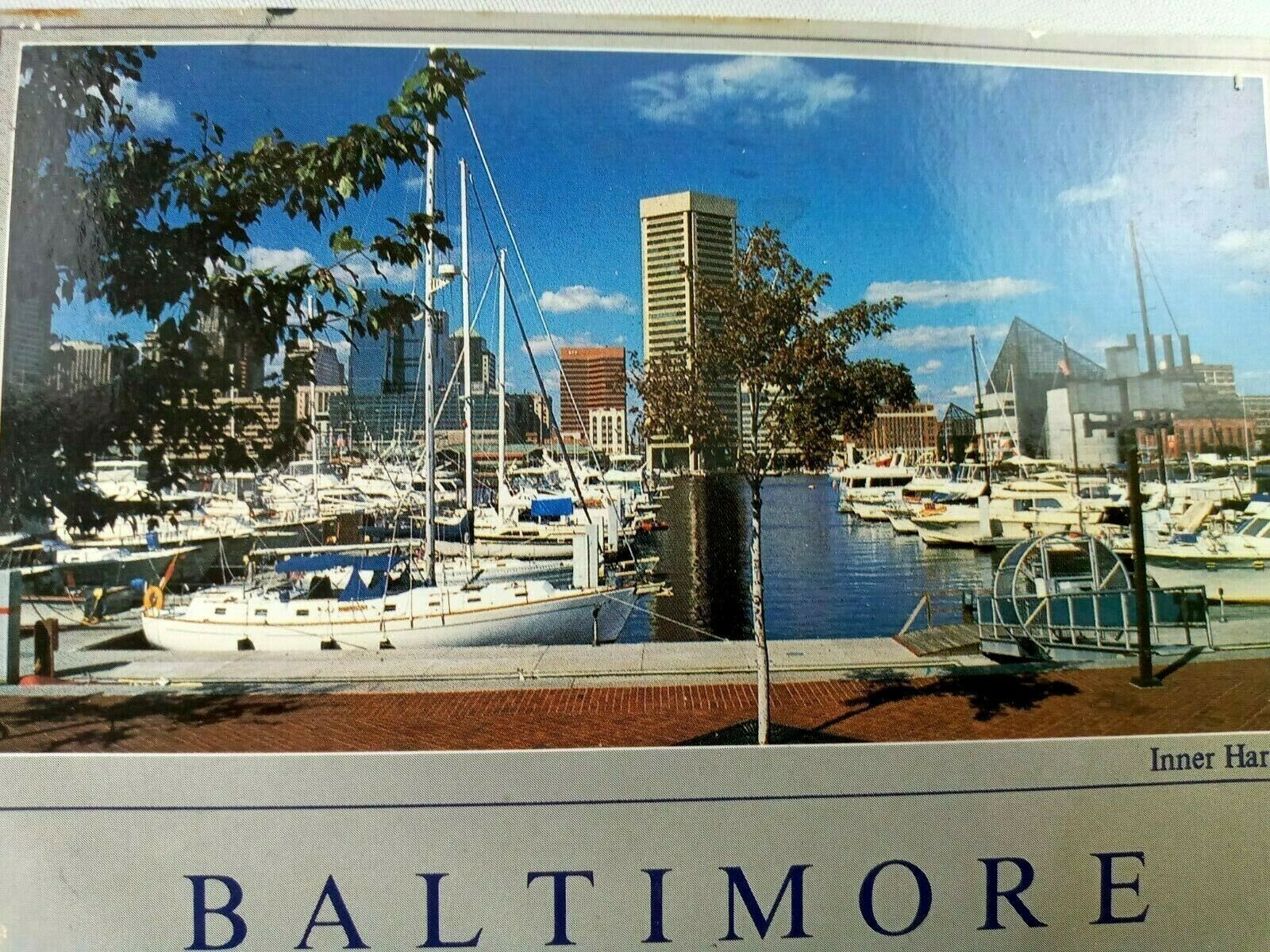 Vintage Postcard Skyline & Inner Harbor Baltimore MD National Aquarium ...
