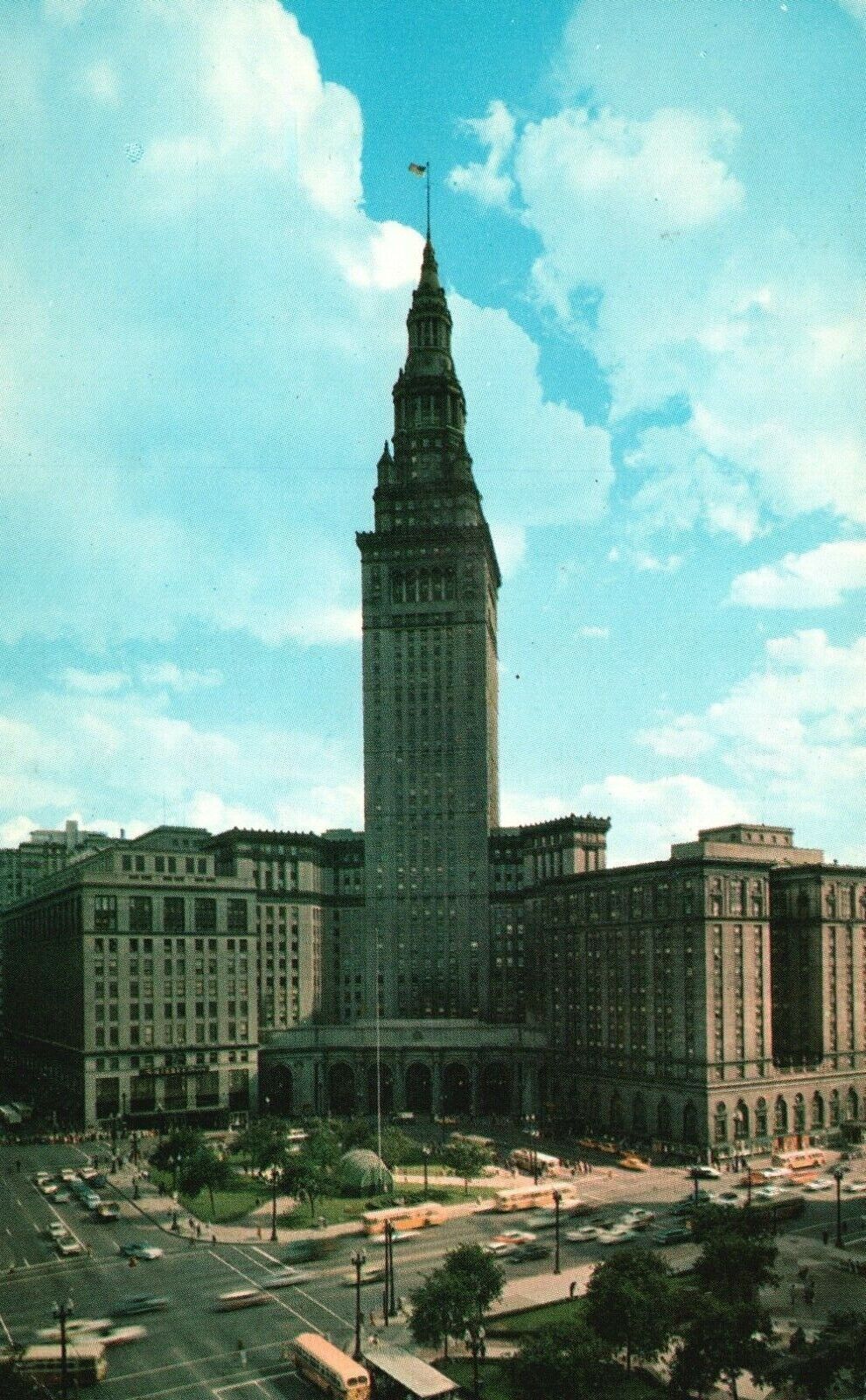 Cleveland OH-Ohio 1964 Terminal Tower Building & Public Square Vintage ...