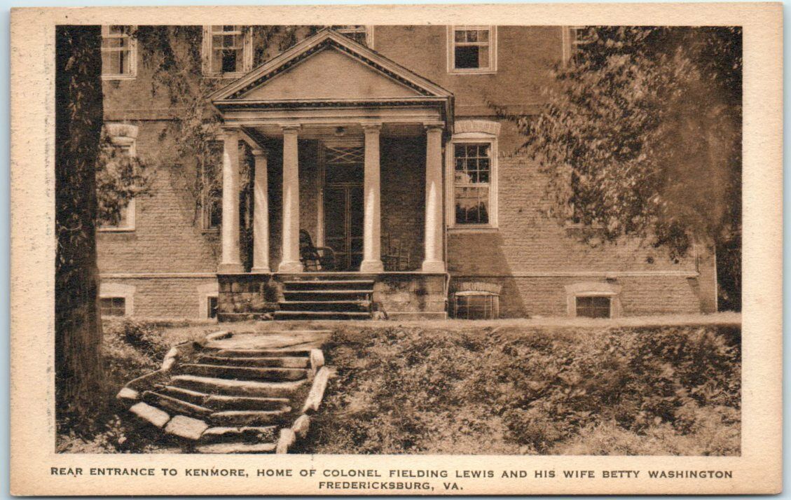 Rear Entrance to Kenmore, Home of Colonel Fielding Lewis & Betty ...