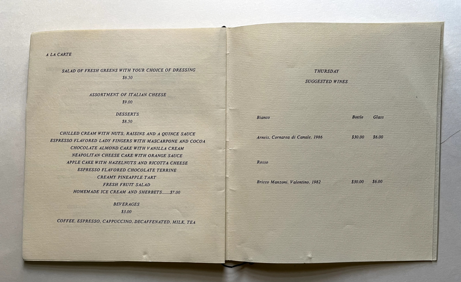 Vintage 90s Palio Restaurant Menu West 51st New York City NY | Ephemera ...