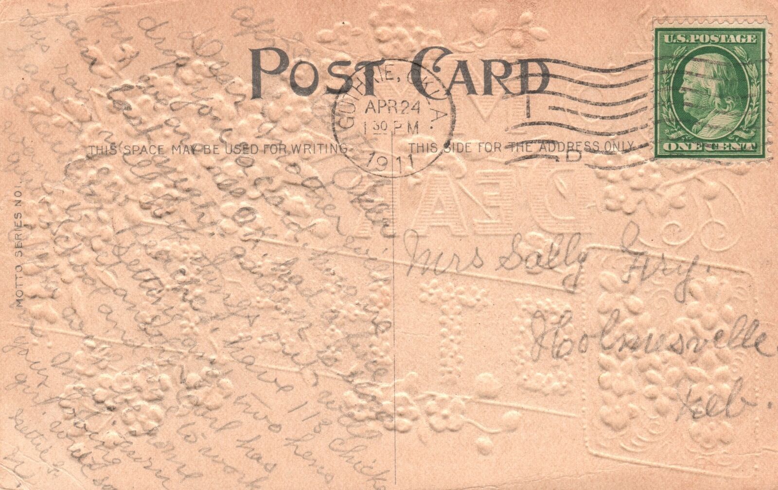 Vintage Postcard 1911 To My Dear Mother Forget Me Nots African Violets ...