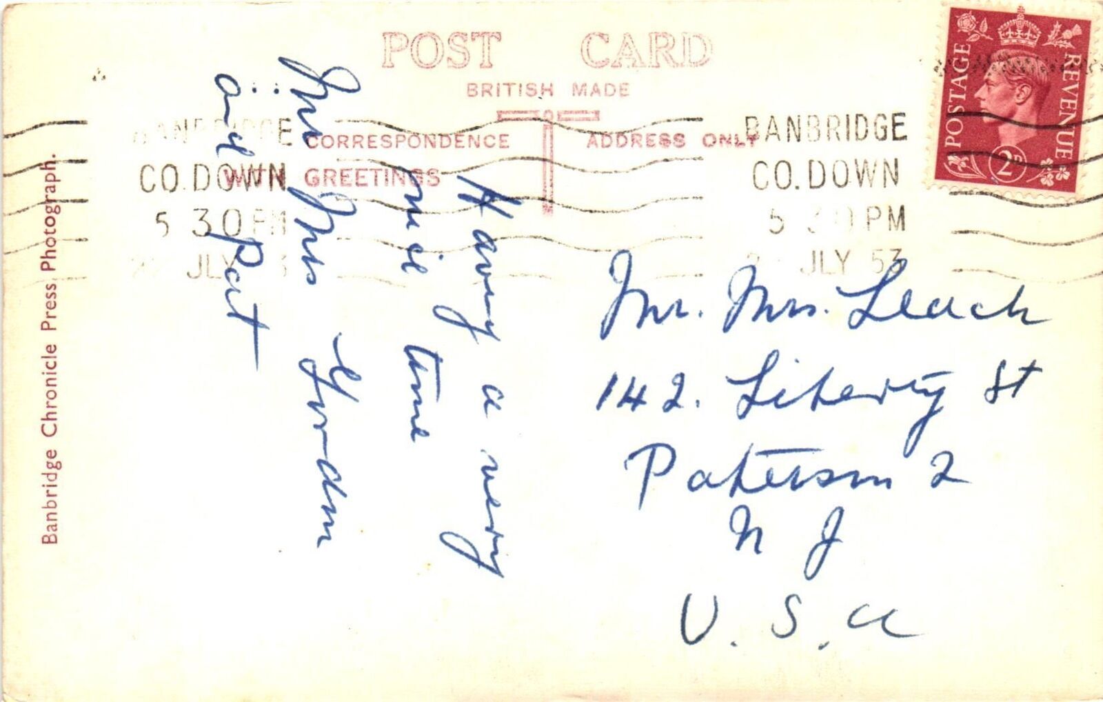 Vintage Postcard- Bridge Street and Cut, Banbridge | Other / Unsorted ...