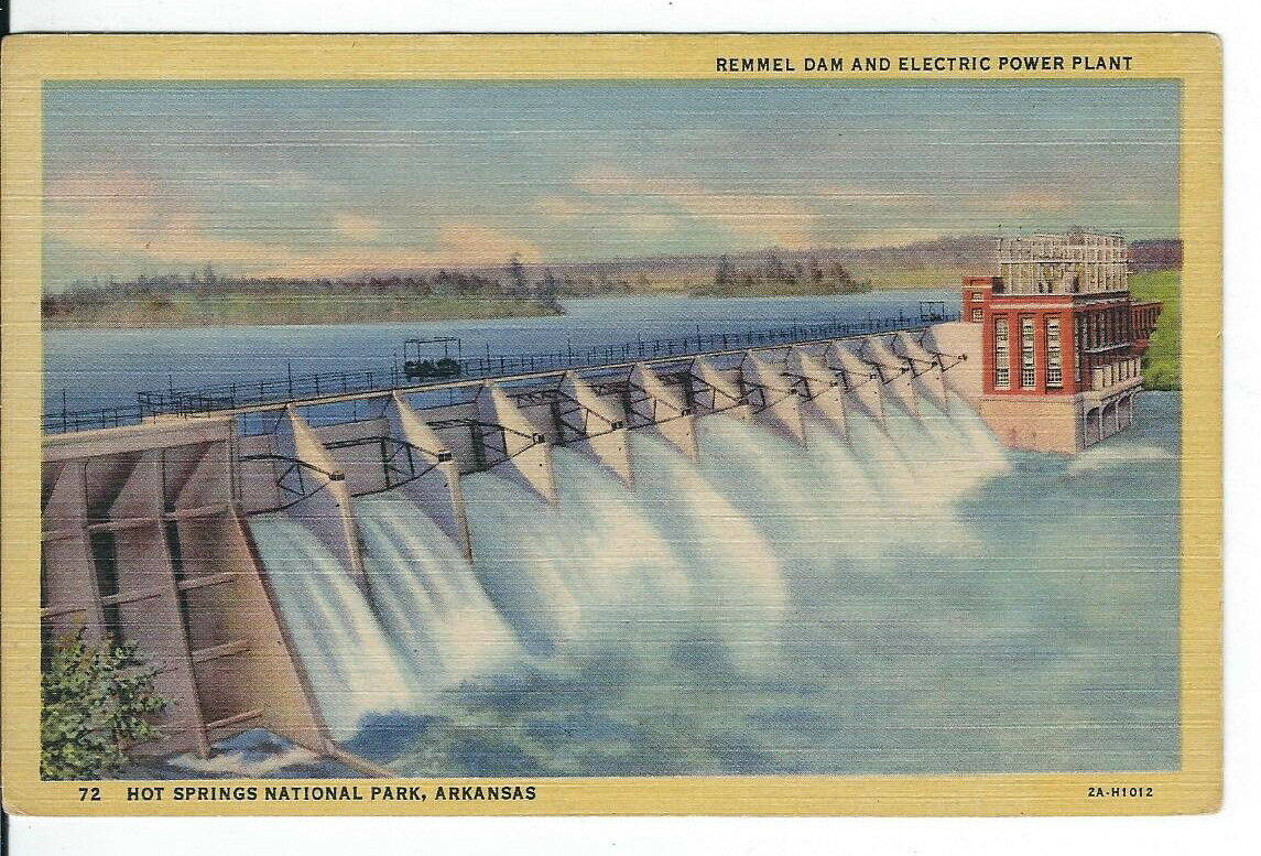 CB-186 AR Hot Springs Remmel Dam and Electric Power Plant Linen ...