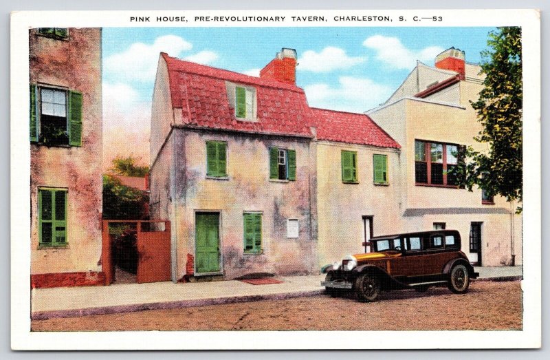 Vintage Postcard Pink House Pre-Revolutionary Tavern Charleston South ...