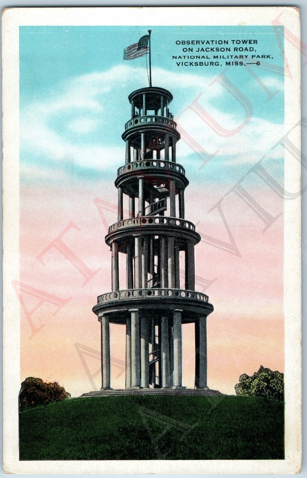 c1910s Vicksburg MS Observation Tower Jackson Road Military Park ...