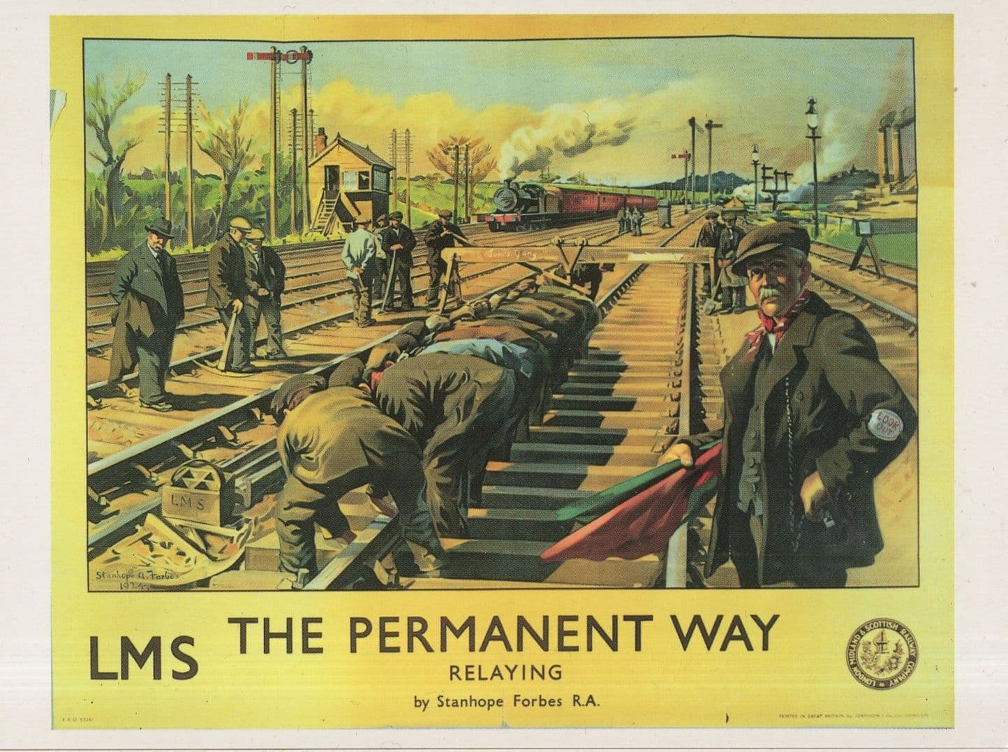LMS Railway Building Train Track Lines in 1920s Poster Postcard ...