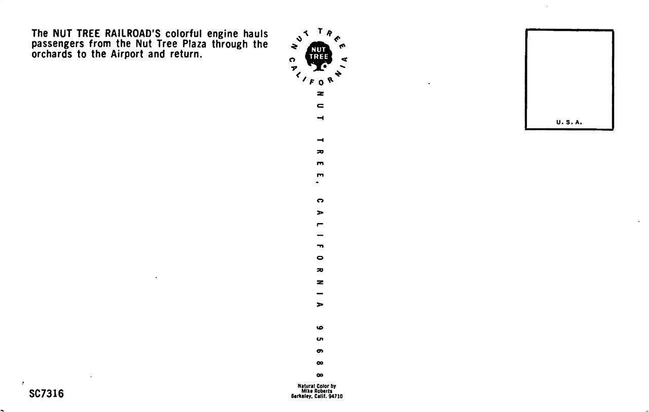 NUT TREE RAILROAD Miniature Train Vacaville, California c1960s Vintage ...