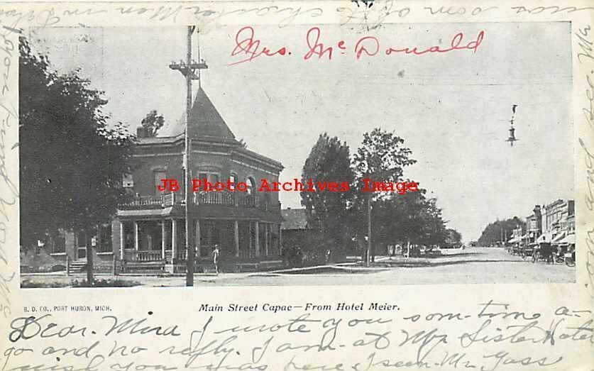 MI, Capac, Michigan, Main Street From Meier Hotel, BD | United States ...