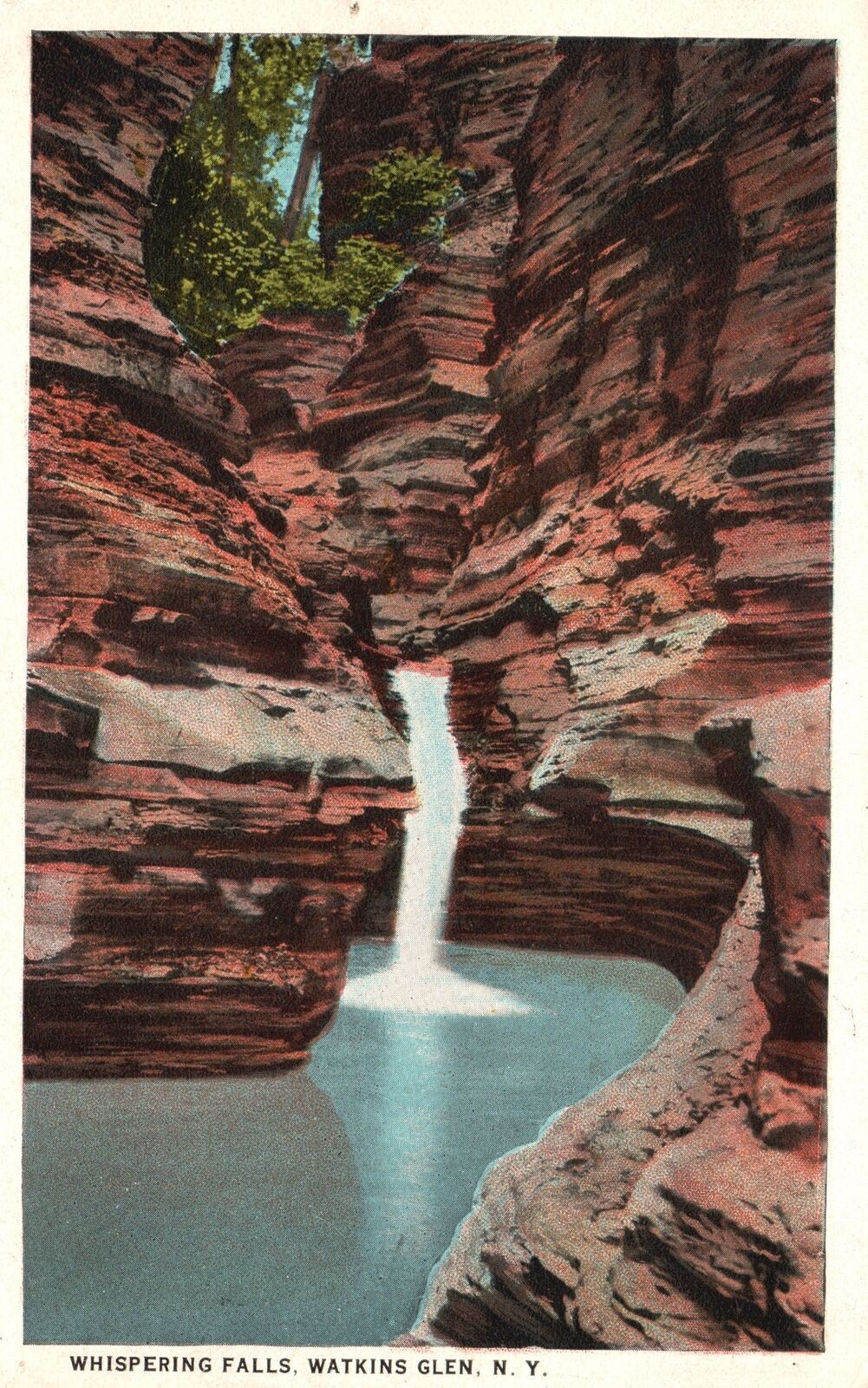 Vintage Postcard Whispering Falls Waterfalls Watkins Glen New York N. Y ...
