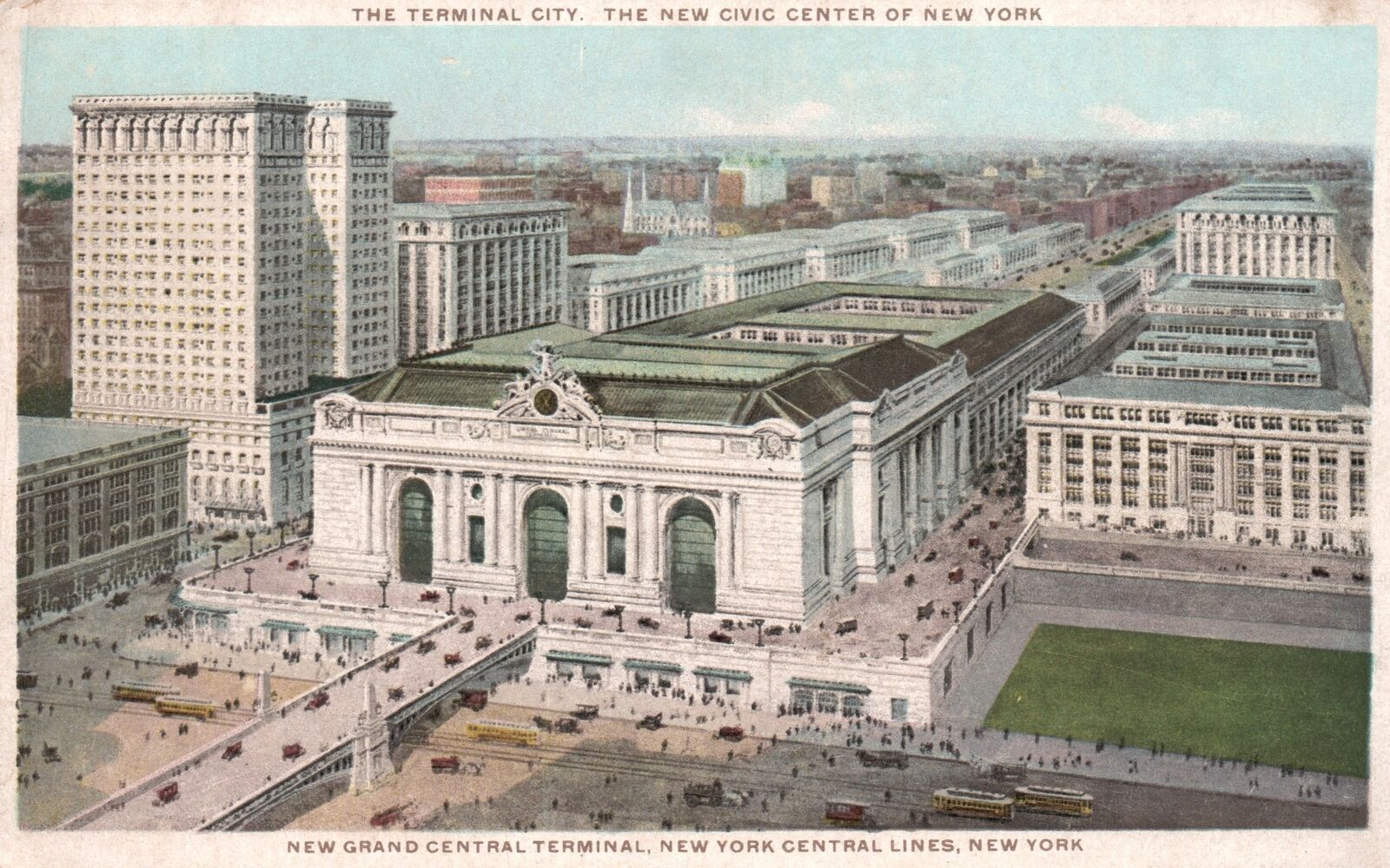Vintage Postcard Terminal City Civic Centet Grand Central New York ...