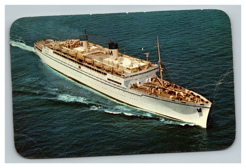 Vintage 1960's Postcard Matson Lines SS Lurline at Sail to Honolulu ...