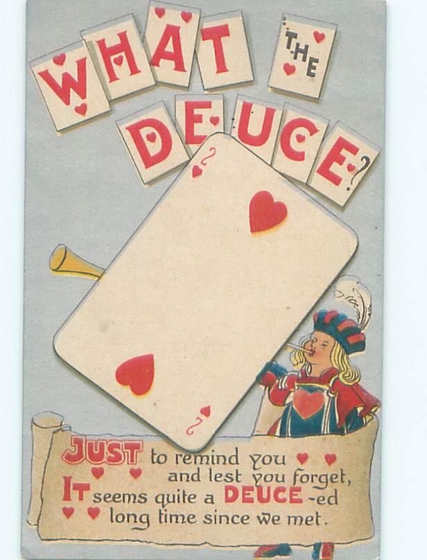 Pre-Linen What The Deuce POKER PLAYING CARD SHOWN AC4838 | Topics ...