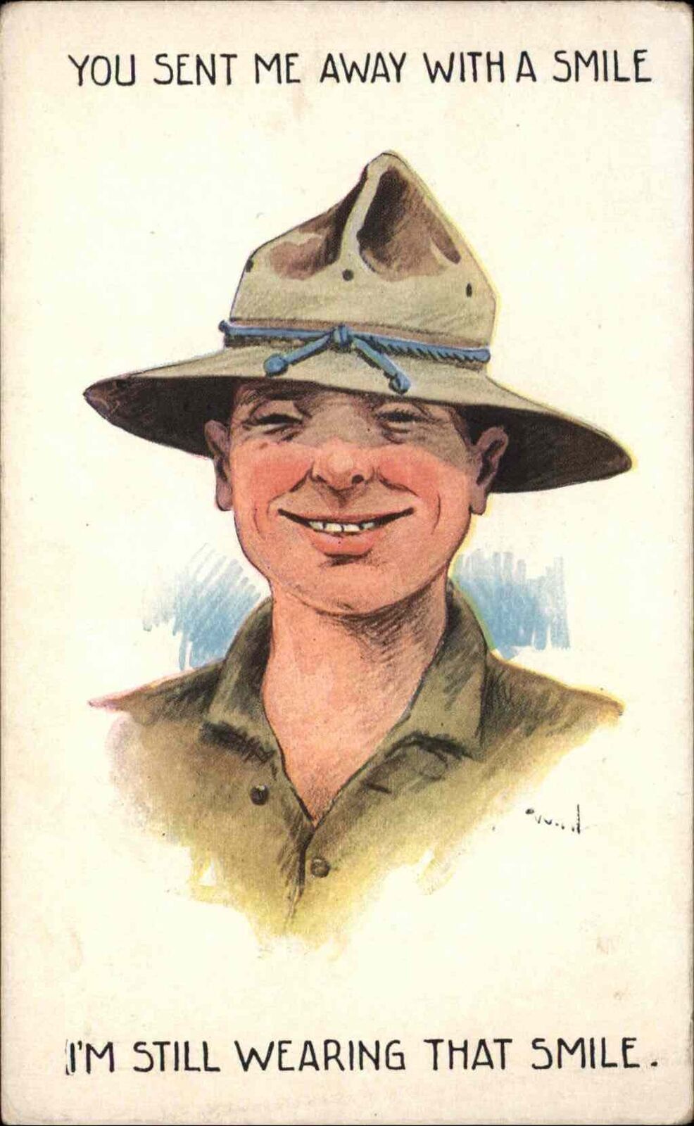 Bernhardt Wall WWI Soldier Wearing Smile Vintage Postcard | Other ...