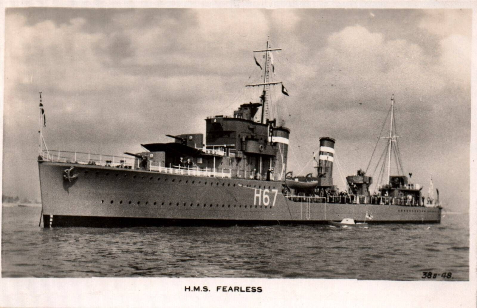 RPPC Photo British Royal Navy HMS Fearless (H67) Destroyer War | Other ...