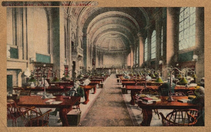 Vintage Postcard Bates Hall Public Library Building Boston ...