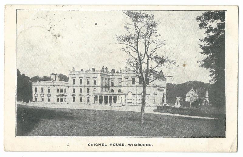 Dorset; Crichel House, Wimborne PPC, 1904 Blandford PMK to Wallisdown ...