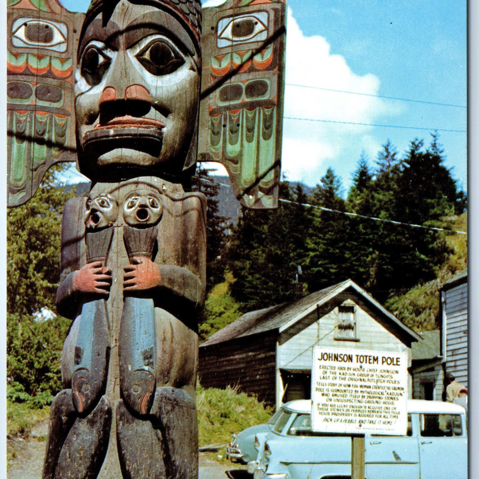 c1960s Ketchikan, AK Johnson Totem Pole Last Potlatch Chrome Postcard ...