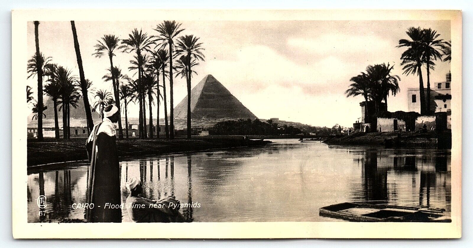 1920s Cario Egypt Floodtime at Pyramids Rppc Postcard P1648 | Africa ...