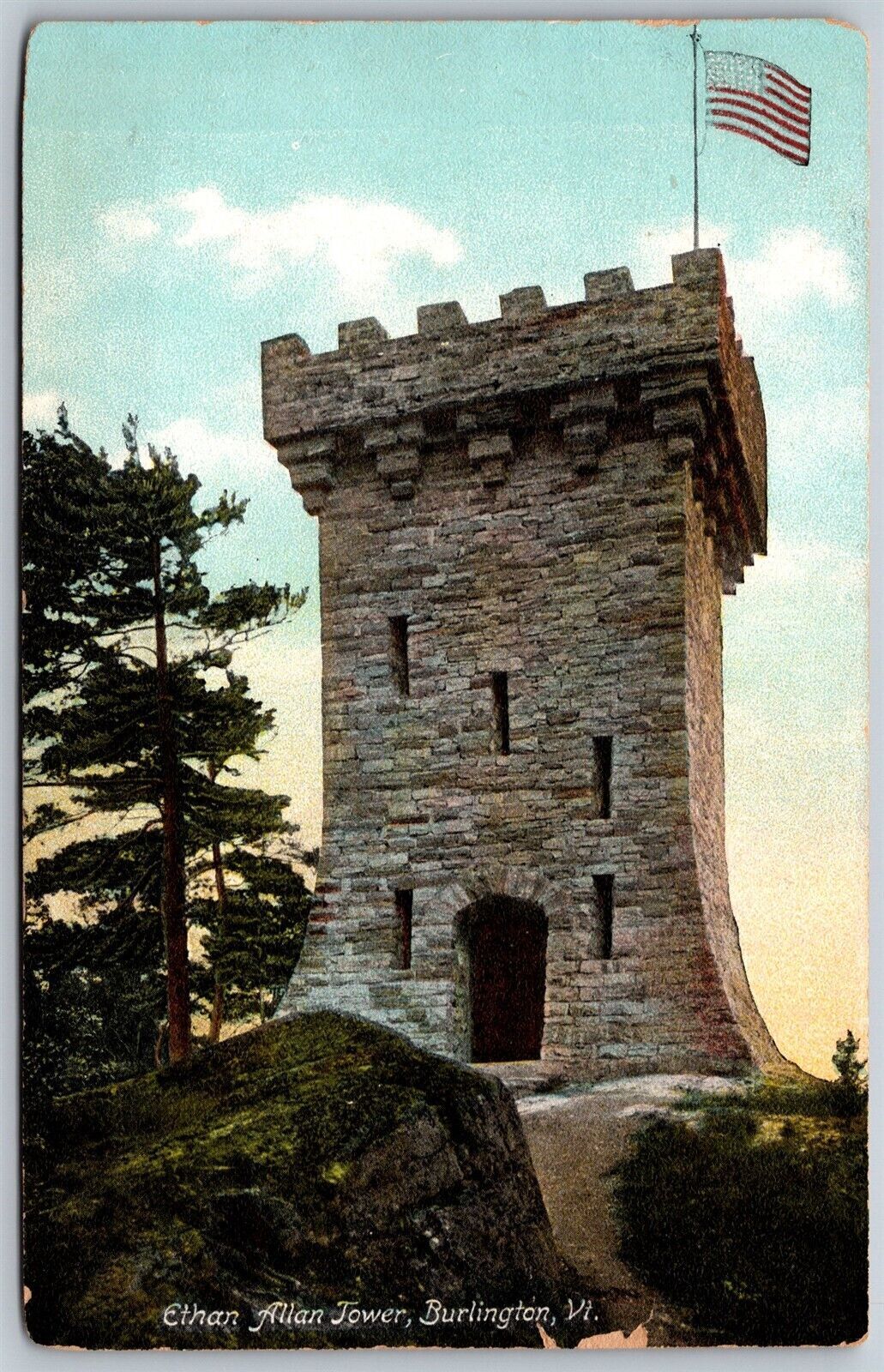 Vtg Burlington Vermont VT Ethan Allan Tower 1910s View Old Postcard ...