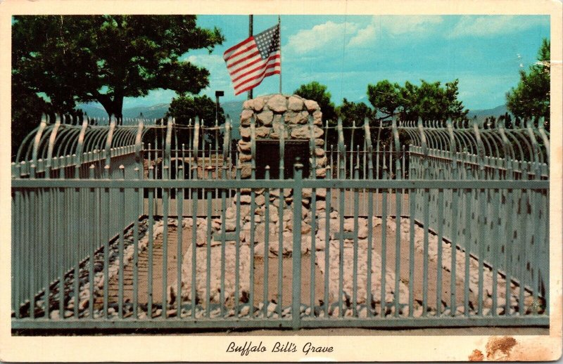 Buffalo Bills Gated Grave US Flag Lookout Mountain Colorado CO Postcard ...