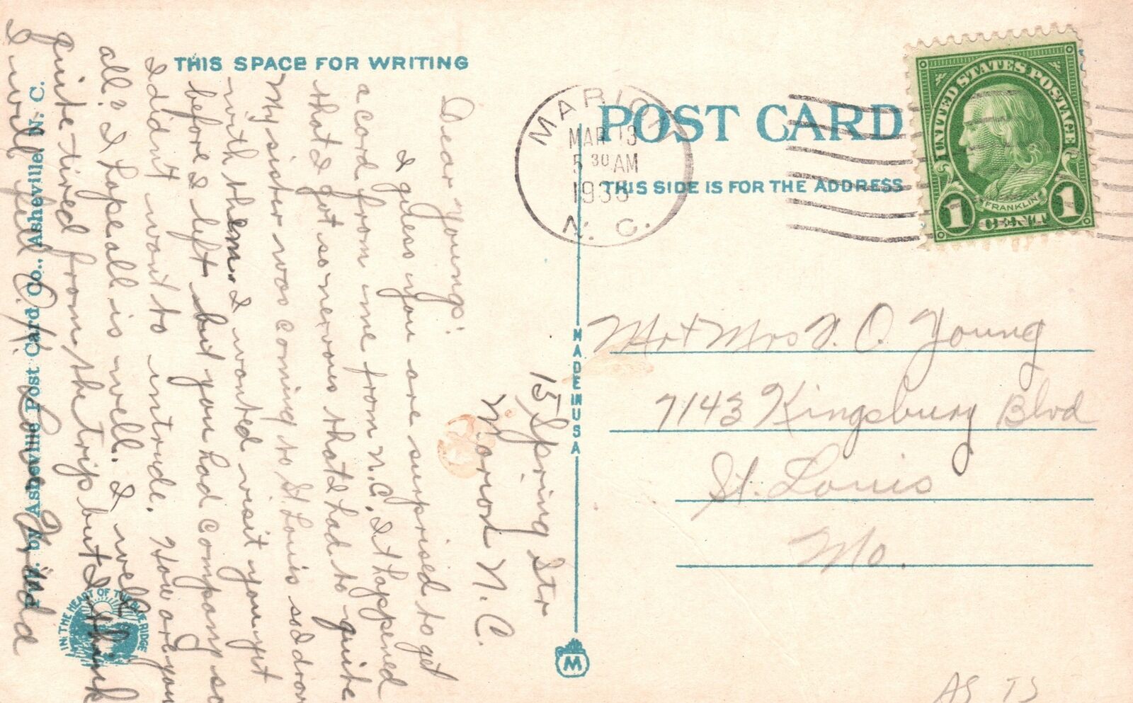 Vintage Postcard 1935 Observatory & Govt. Weather Station on Top Mt ...