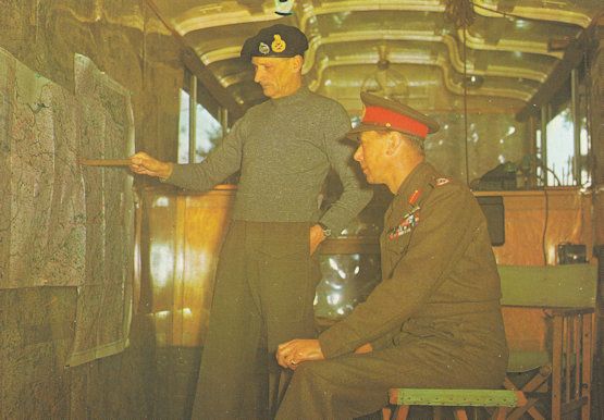 Field Marshall Montgomery In Map Lorry with King George VI WW2 Postcard ...
