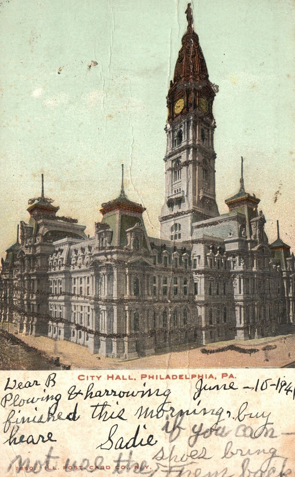 Vintage Postcard 1941 City Hall Building Landmark Philadelphia ...