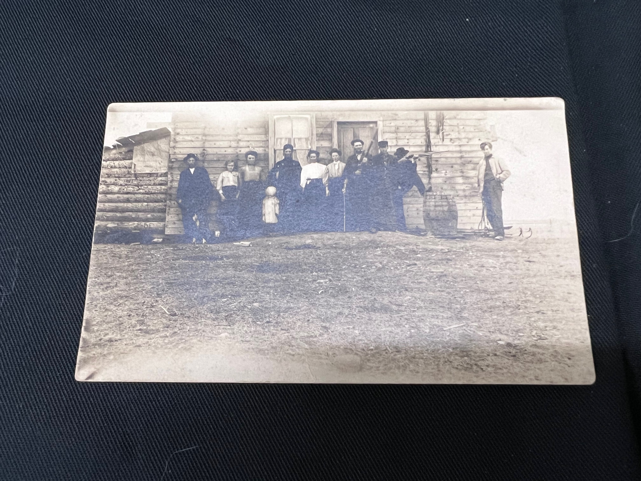 Rural Americana RPPC, Family at homestead/Man with a rifle | Topics ...
