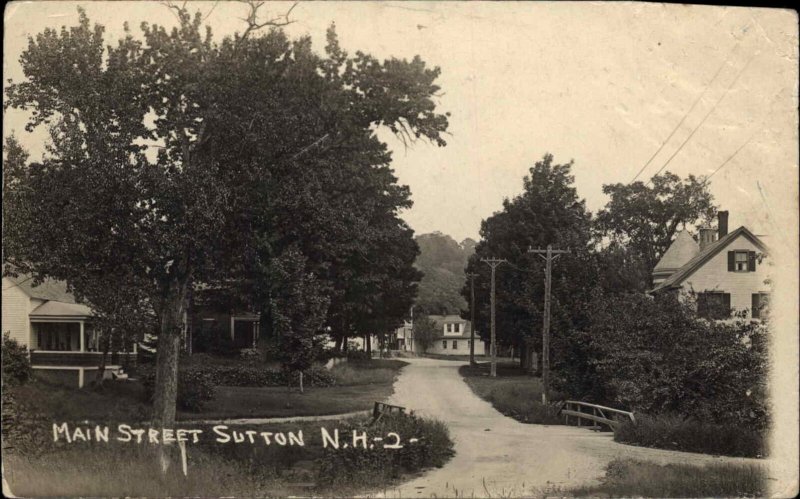 Sutton NH Main St. c1920s Real Photo Postcard | United States - New ...