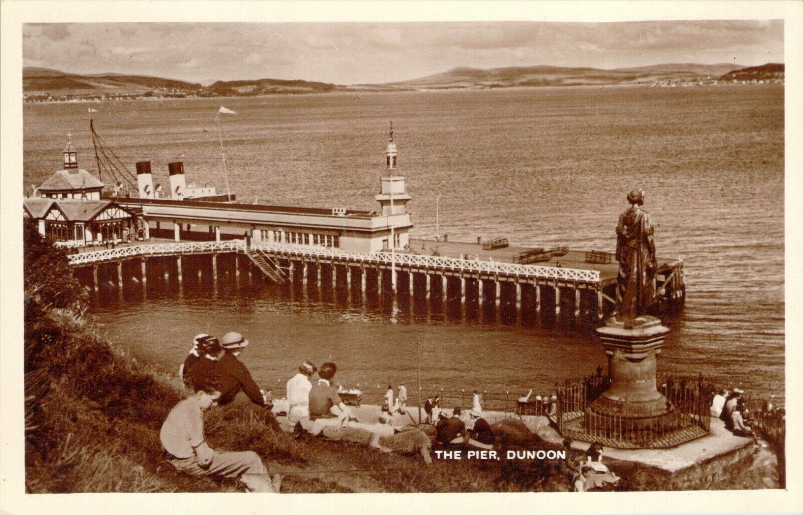 Dunoon Pier Scotland Vintage Clothing Statue Boat Vintage Photo RPPC ...