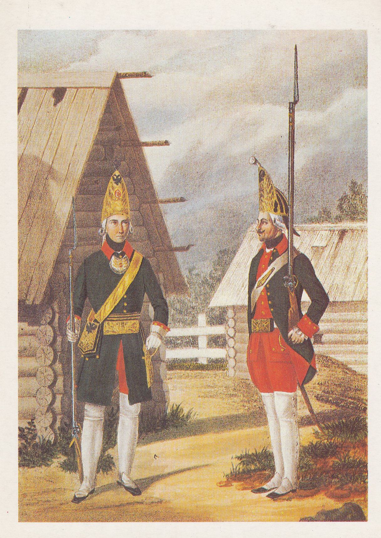 Russian Military Army Unidentified Uniform 1700s 4 Soviet Postcard ...