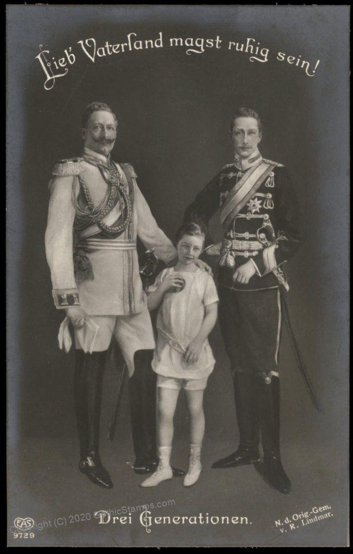 Germany Kaiser Wilhelm II Imperial Family Son Grandson Real Photo RPPC ...