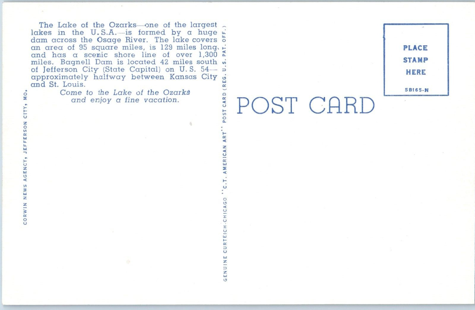 Lake of the Ozarks Springfield Missouri Postcard | United States ...