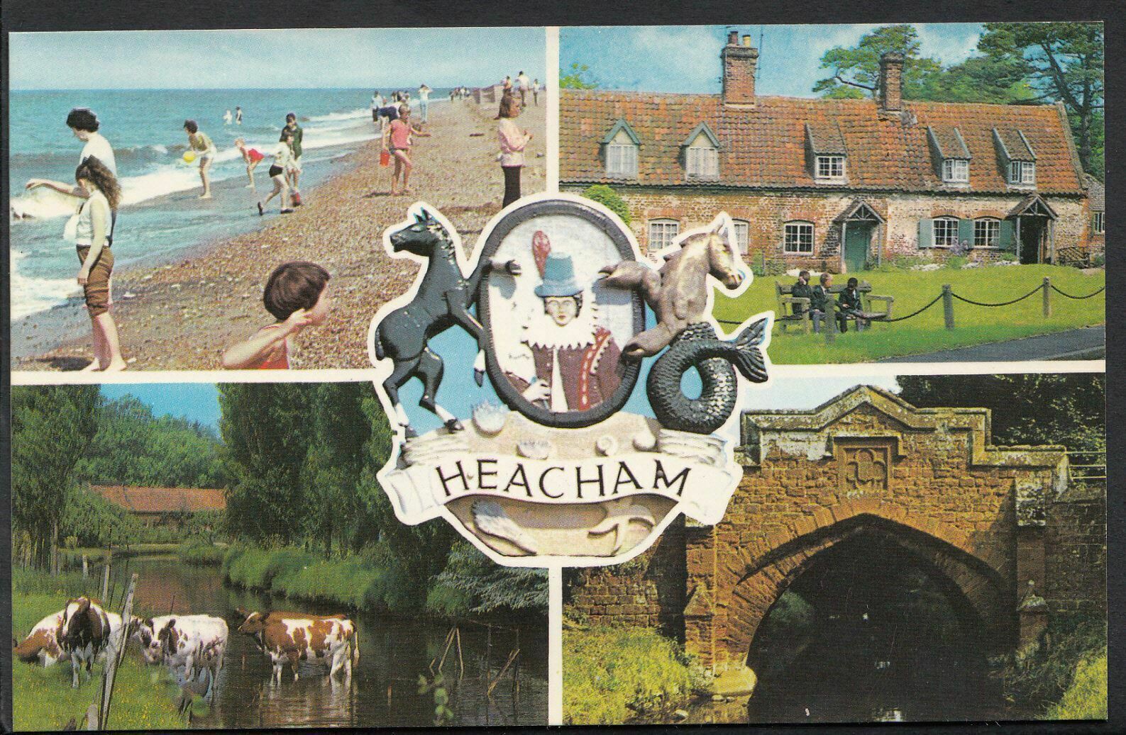 Norfolk Postcard - Views of Heacham, Old Roman Bridge, North Beach ...
