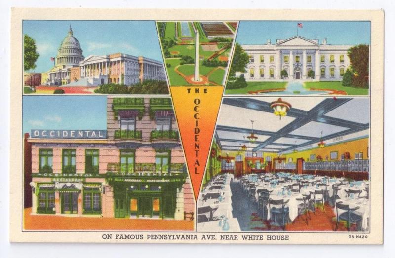 The Occidental Washington DC Restaurant Curteich Linen | United States ...