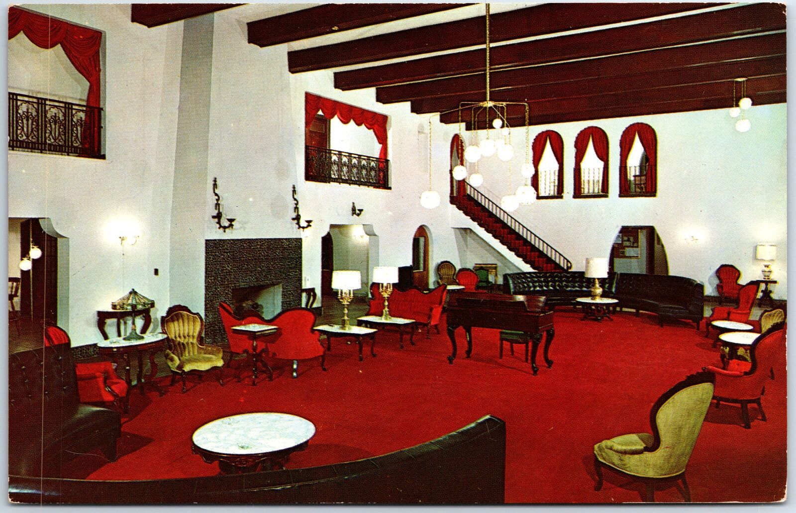 Vintage Postcard the Victorian-Style Lobby Royal Road Hotel SPA Nogales ...