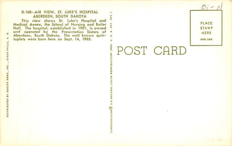 St. Luke's Hospital Dionne Quintuplets Aberdeen, South Dakota USA View ...